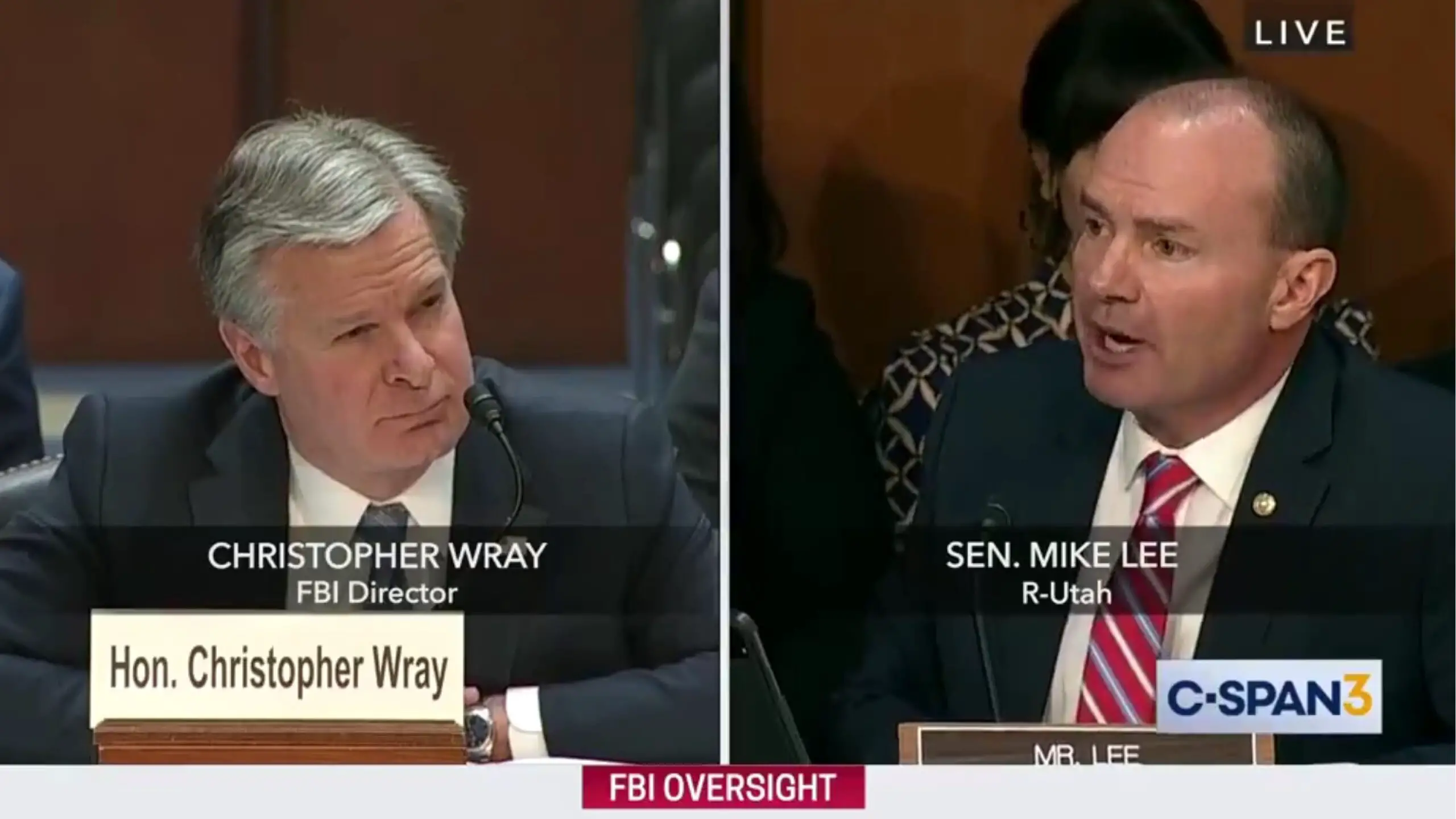 Sen. Mike Lee Goes Off on FBI Director Wray: ‘We Have a Constitution ...