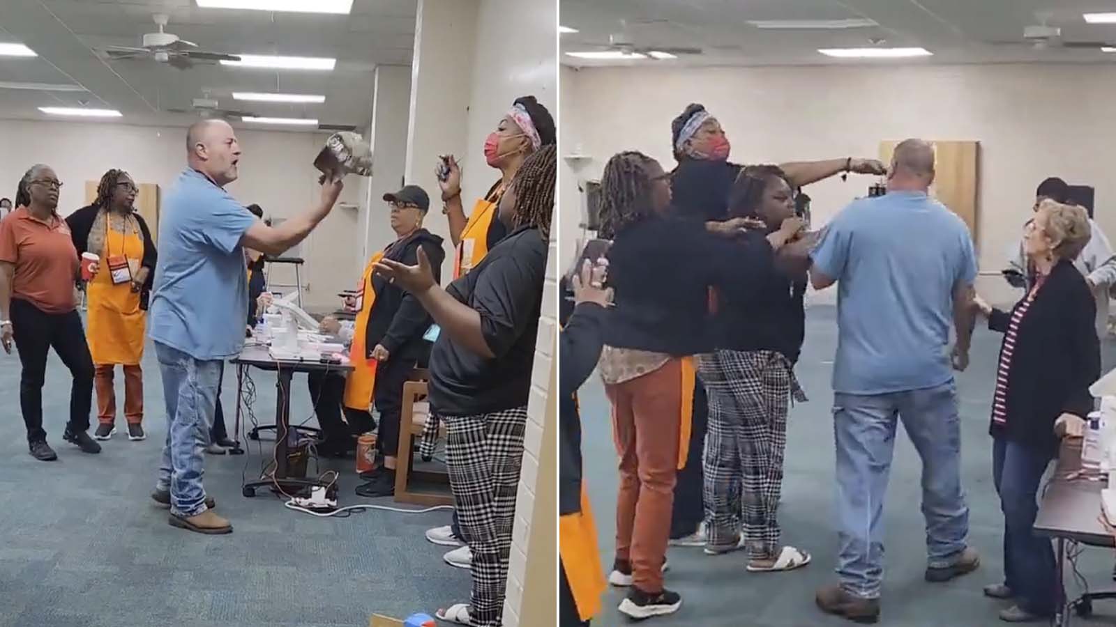 Watch: Fight Breaks Out at Polling Station When Voter Ordered to Remove ...