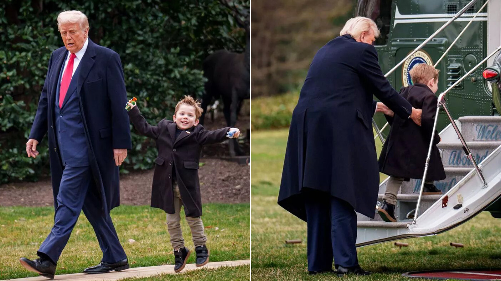 Little X Musk Steals Hearts Walking with President Trump to Marine One ...
